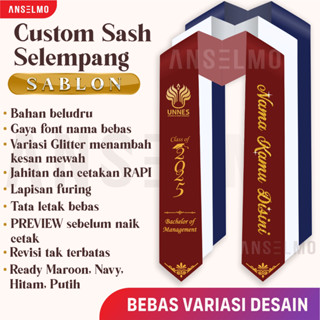 Jual CUSTOM Selempang wisuda SASH Graduation hasil RAPI - SABLON ...