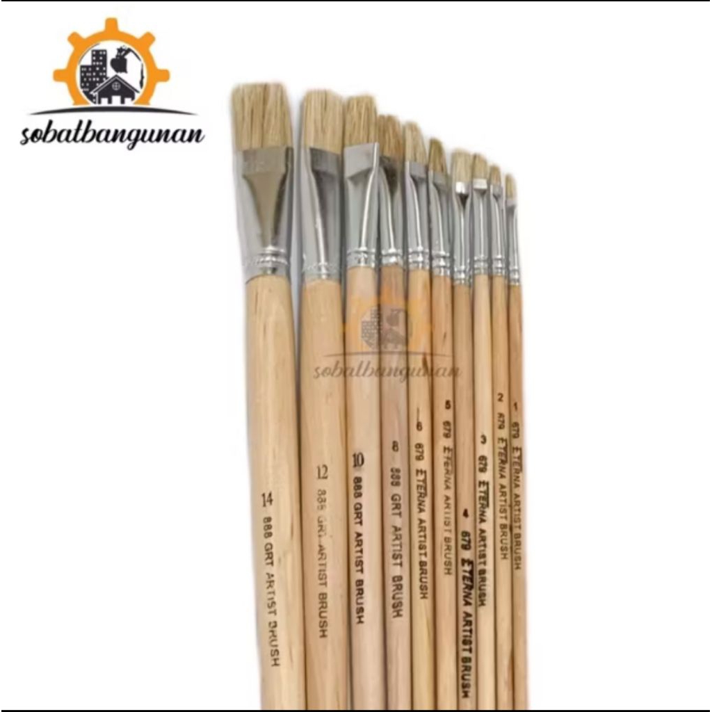 Jual Kuas Lukis Putih no 4 GRT/VICO / Kuas Lukis Eterna atau GRT ...
