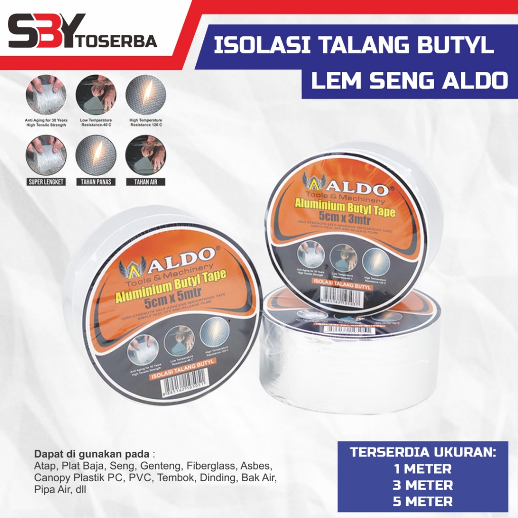 Jual Isolasi Talang Butyl / Lem Seng / Lem Talang 1mtr / 3mtr / 5mtr ...