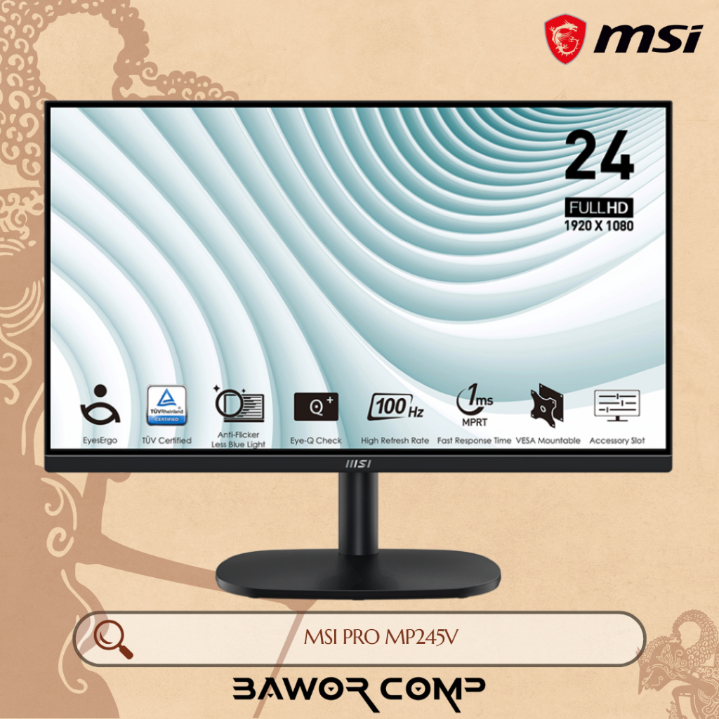 Jual MSI PRO MP245V - FULL HD 24" Inch - MONITOR LED | Shopee Indonesia