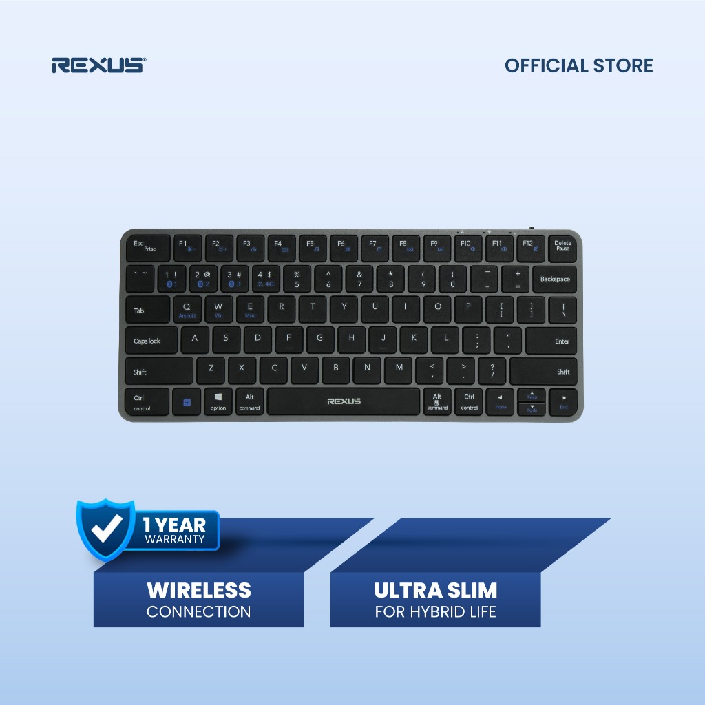 Jual Rexus KL150 Keyboard Office Wireless Low-Profile - 75% Layout ...
