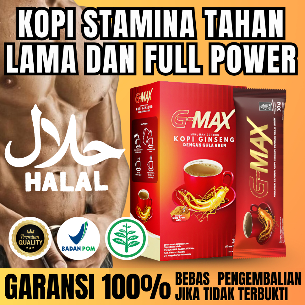 Jual KOPI G MAX Minuman Kopi Stamina Kuat Tahan Lama Extrak Gingseng BPOM Halal Original ...