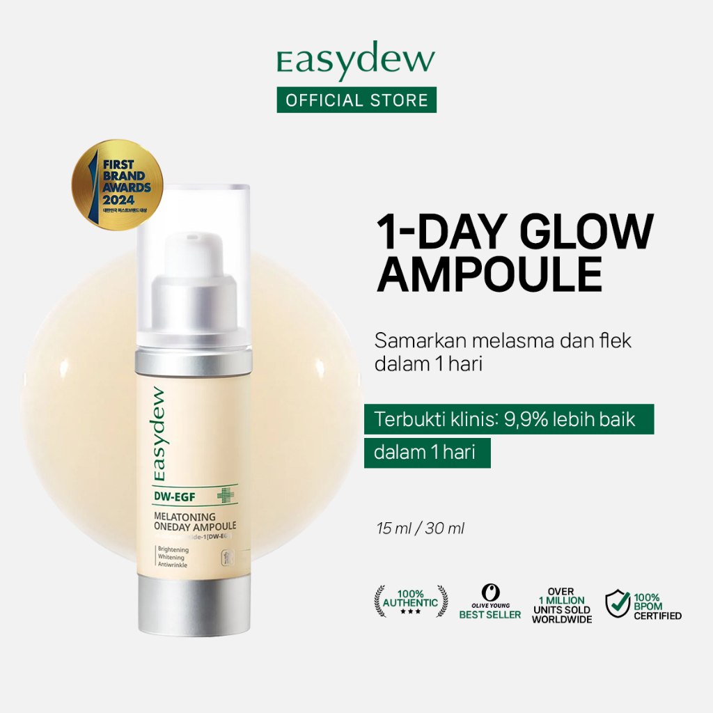 Jual Easydew DW-EGF Melatoning Oneday Ampoule 30ml / Serum Mencerahkan Flek Hitam Garis Halus ...