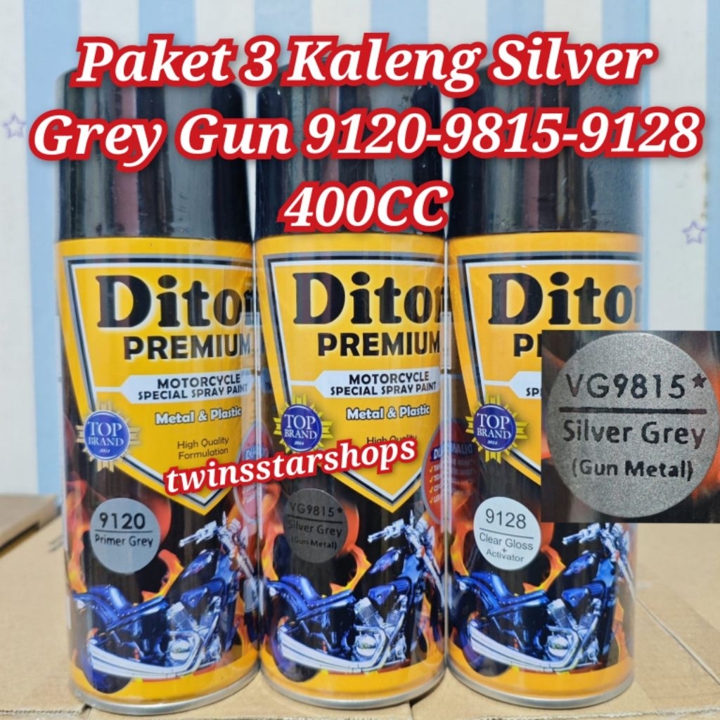 Jual Pilok Pylox Cat Diton Premium Paket 3 Kaleng Silver Grey 9815 ...