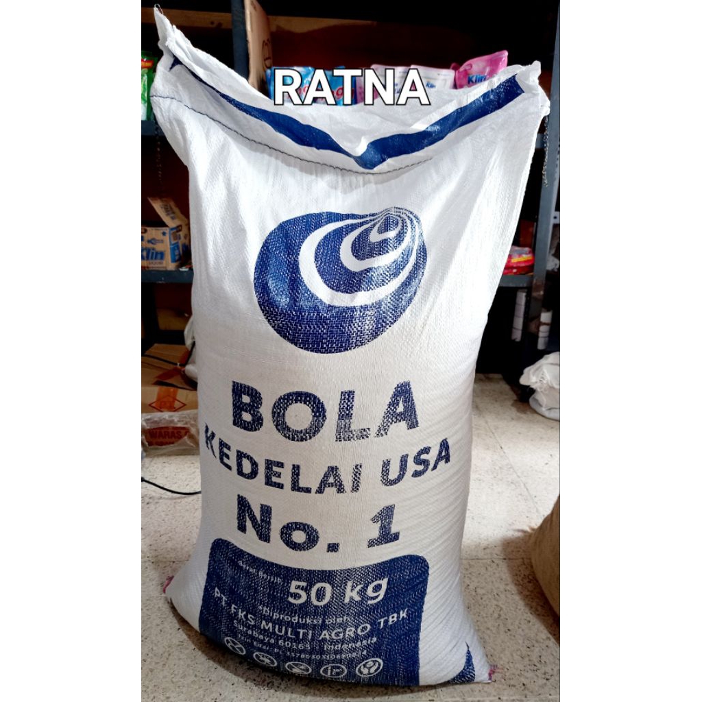 Jual ( 1 SAK) KACANG KEDELAI / KEDELE SUPER USA 50 Kg (Cap BOLA ...