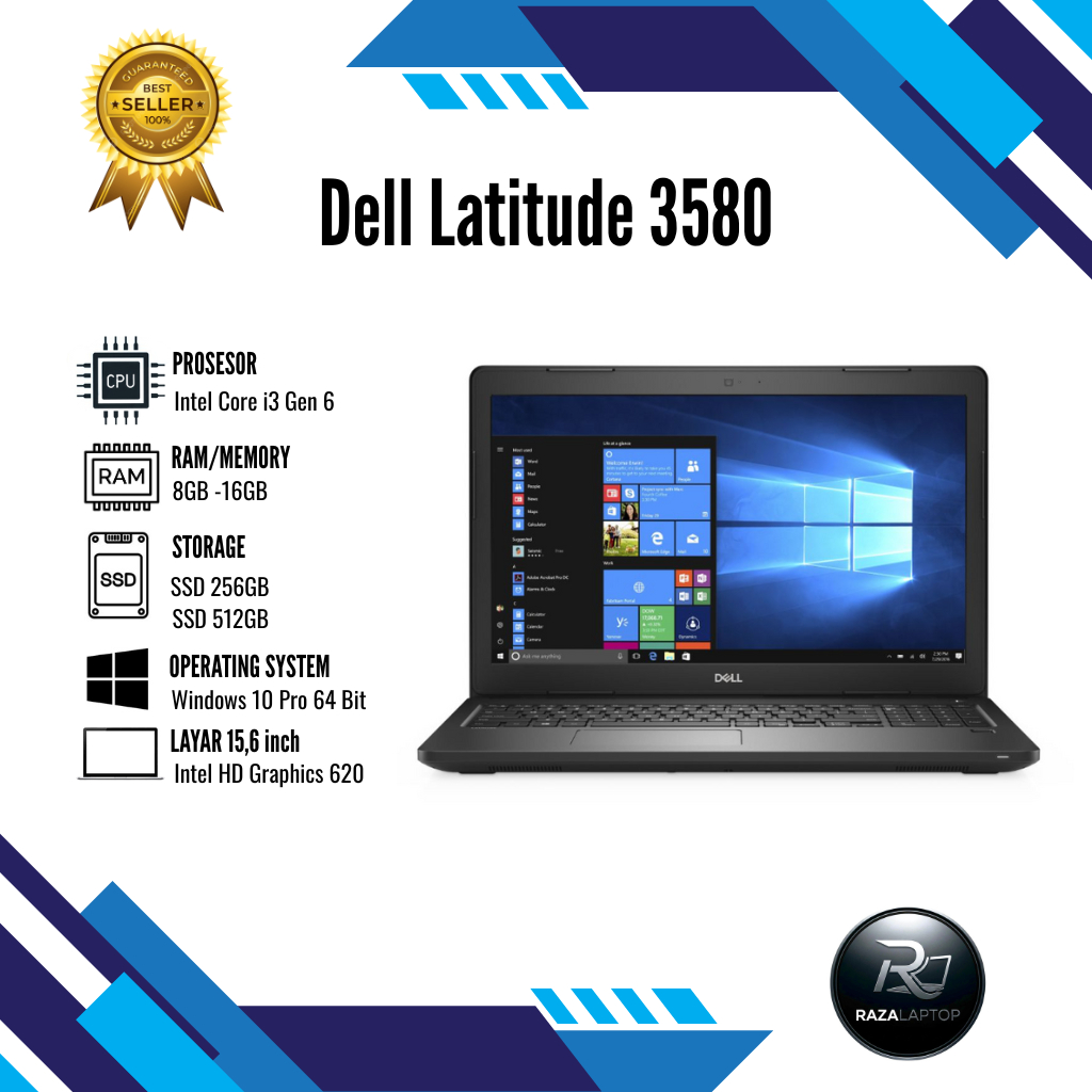 Jual Laptop Murah Dell Latitude 3580 Intel core i3 i5 Gen6 - Gen10 ...