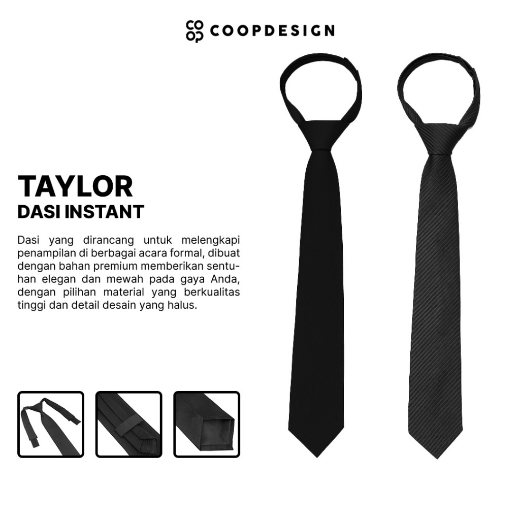 Jual Coop Design - Taylor Dasi Jadi Instan Pria Neck Tie Long Formal ...