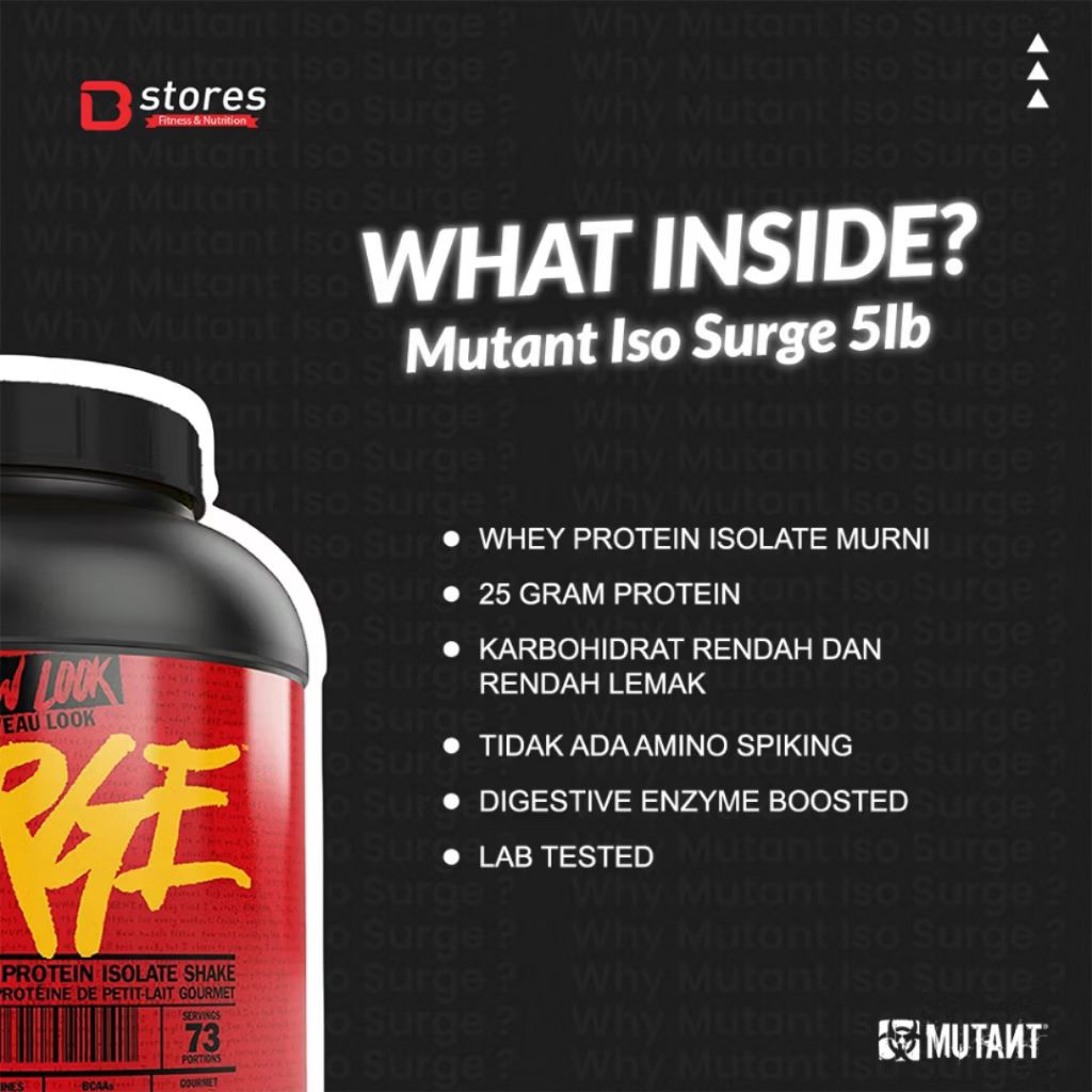 Jual Mutant Iso Surge 5 LB Whey Protein Isolate Suplemen Gym (Bisa ...