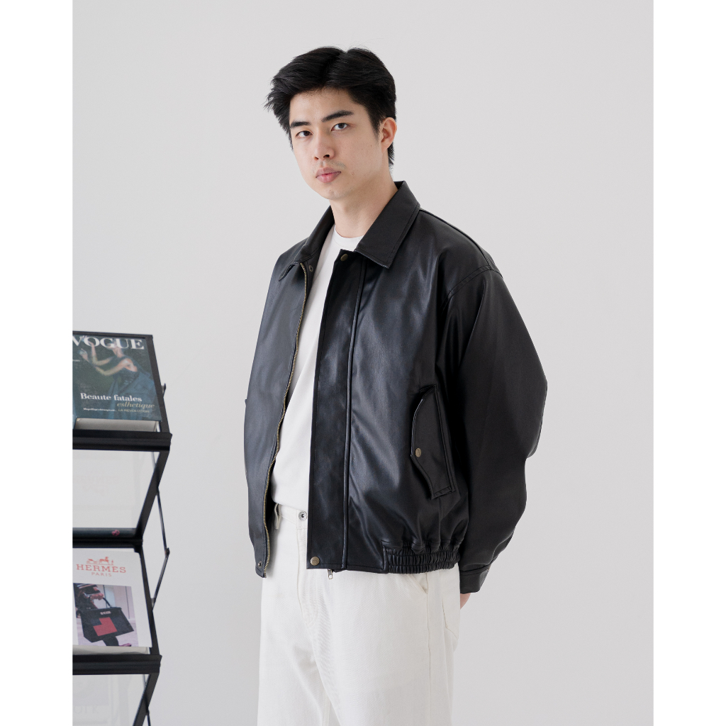 Jual Harven Berlin Faux Leather Harrington Jacket | Jaket Kulit ...