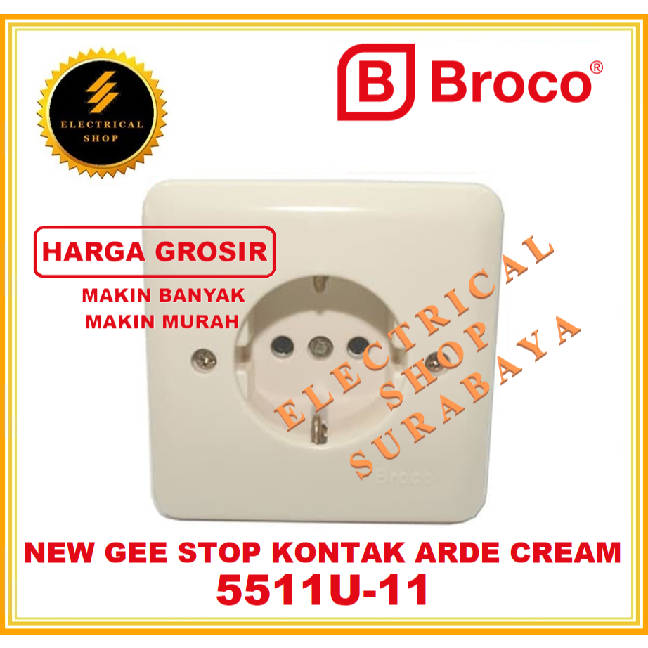Jual (GROSIR) BROCO IB STOP KONTAK ARDE CREAM 5511 - 5511U NEW GEE ...