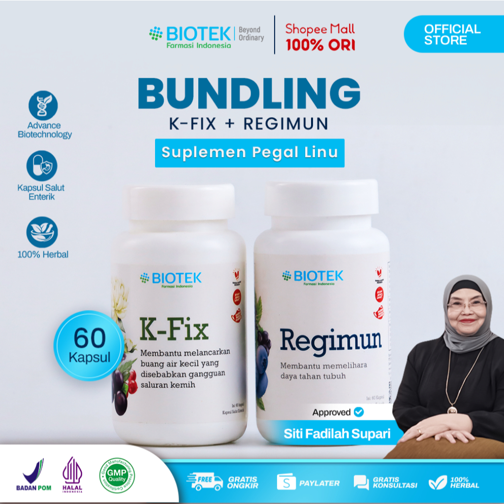 Jual Biotek - Regimun x K-Fix Paket Bundling Pegel Linu isi 60 kapsul ...