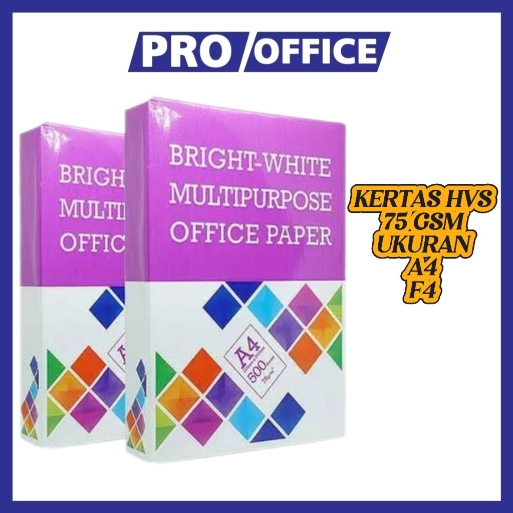 Jual ProOffice - Kertas HVS BMO 75 GSM – A4 / F4 / A3, 1 Rim, Kertas ...