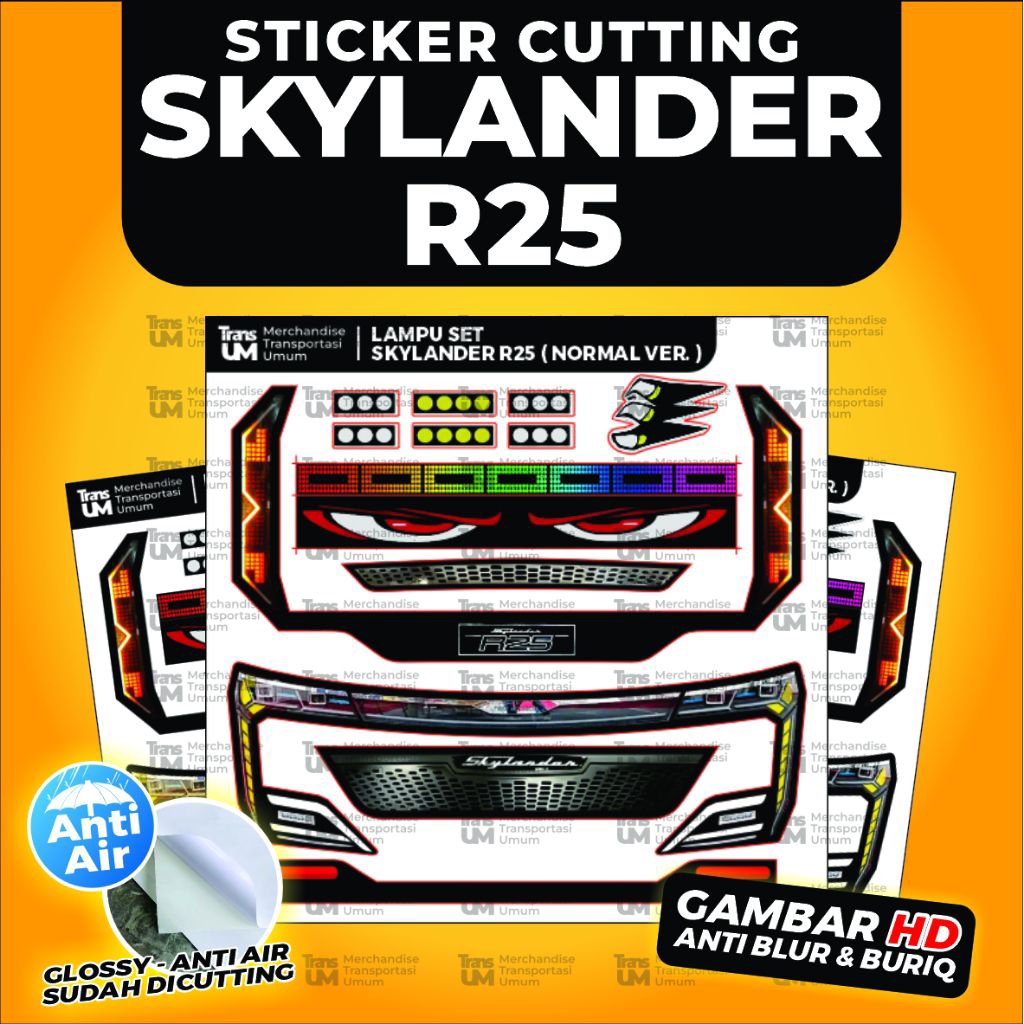Jual Sticker Cutting Lampu Miniatur Bus RKC - SKYLANDER R25 | Shopee ...