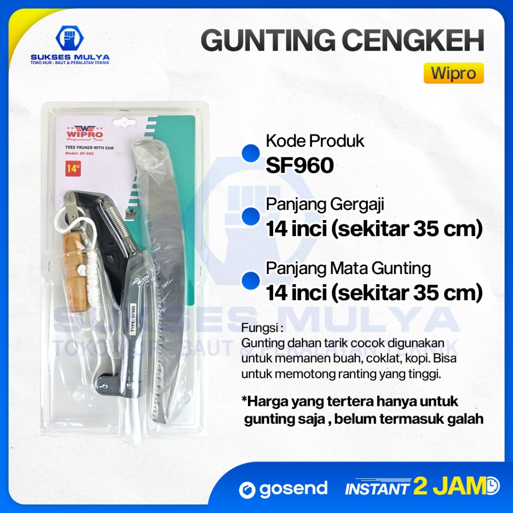 Jual WIPRO SF-960 Gunting Dahan Tarik Gunting Galah Tarik dan Pisau Gergaji | Shopee Indonesia