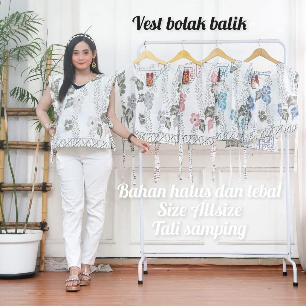 Jual VEST BATIK WANITA NEW SOFT BUNGA | Shopee Indonesia