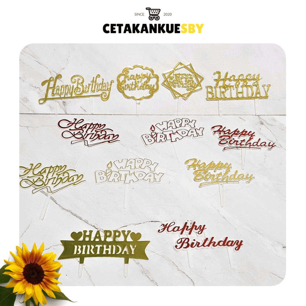 Jual [CKS] Cake Topper Akrilik Mini - Tusukan Hiasan Kue Ulang Tahun ...