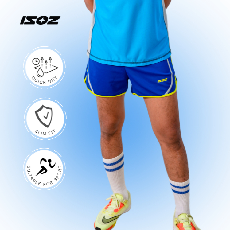 Jual ISOZ Active Short Blue Yellow - Celana Olahraga Lari Trendi Biru ...
