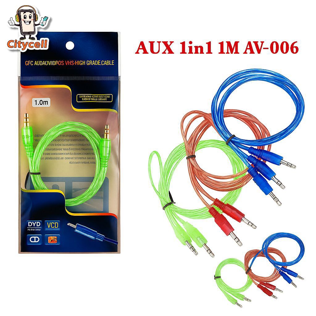 Jual Kabel Audio 1in1 AV Jack 3.5mm ke RCA 1 Meter Kabel Sambungan Musik Kabel AUX AV 1 in 1 ...