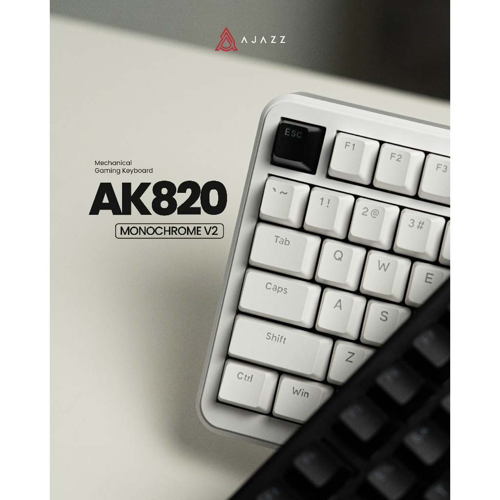 Jual Ajazz AK820 Monochrome V2 75% Mechanical Keyboard Gaming Hotswappable With Gasket Mount ...