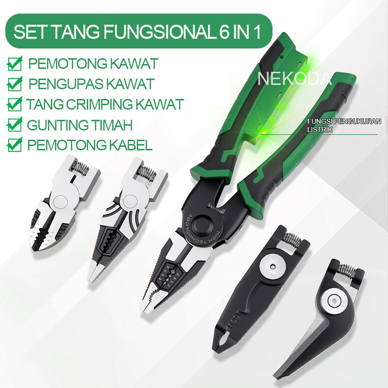 Jual Tang Multifungsi 6 in 1 Tang kombinasi/Tang Kawat/Tang Jepit/Tang ...