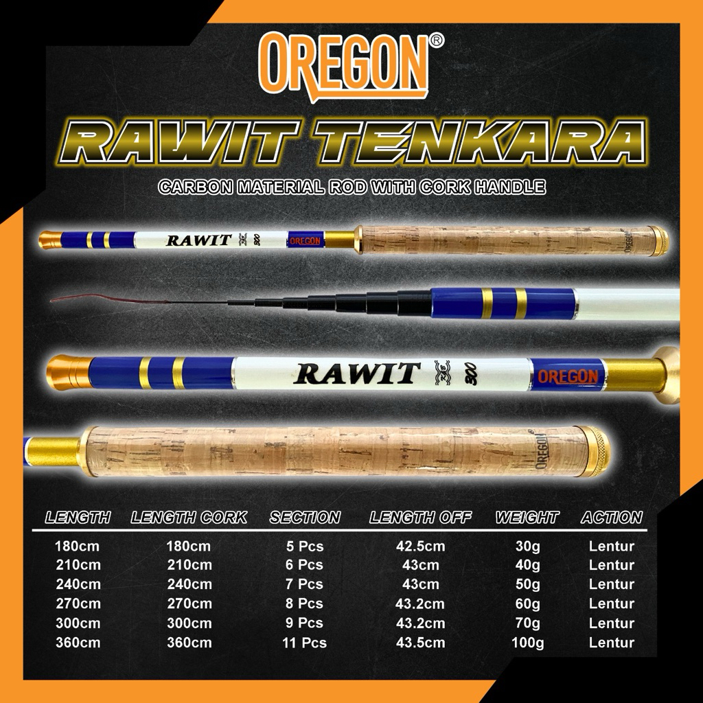 Jual JORAN TEGEK OREGON RAWIT TENKARA BAHAN CARBON RINGAN MEDIUM COCOK ...