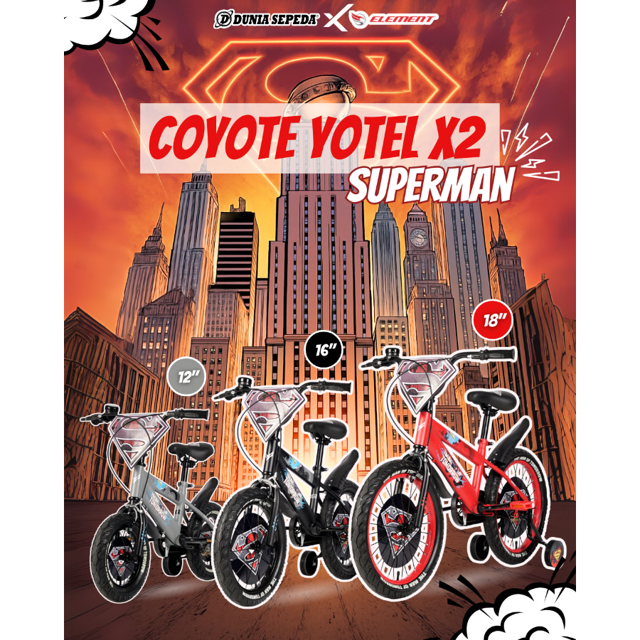 Jual SEPEDA BMX 12 16 18 ELEMENT COYOTE YOTEL X2 SUPERMAN | Shopee ...