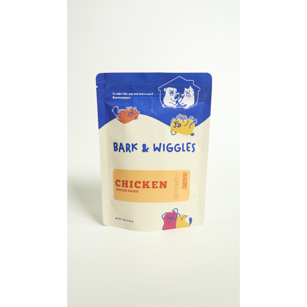 Jual Bark & Wiggles Chicken Freeze Dried Snack 50 gram | Shopee Indonesia