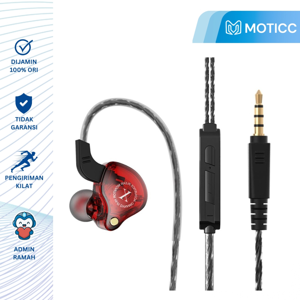 Jual FONGE X2 with Mic Earphone Sport Model Over Ear with Noise ...