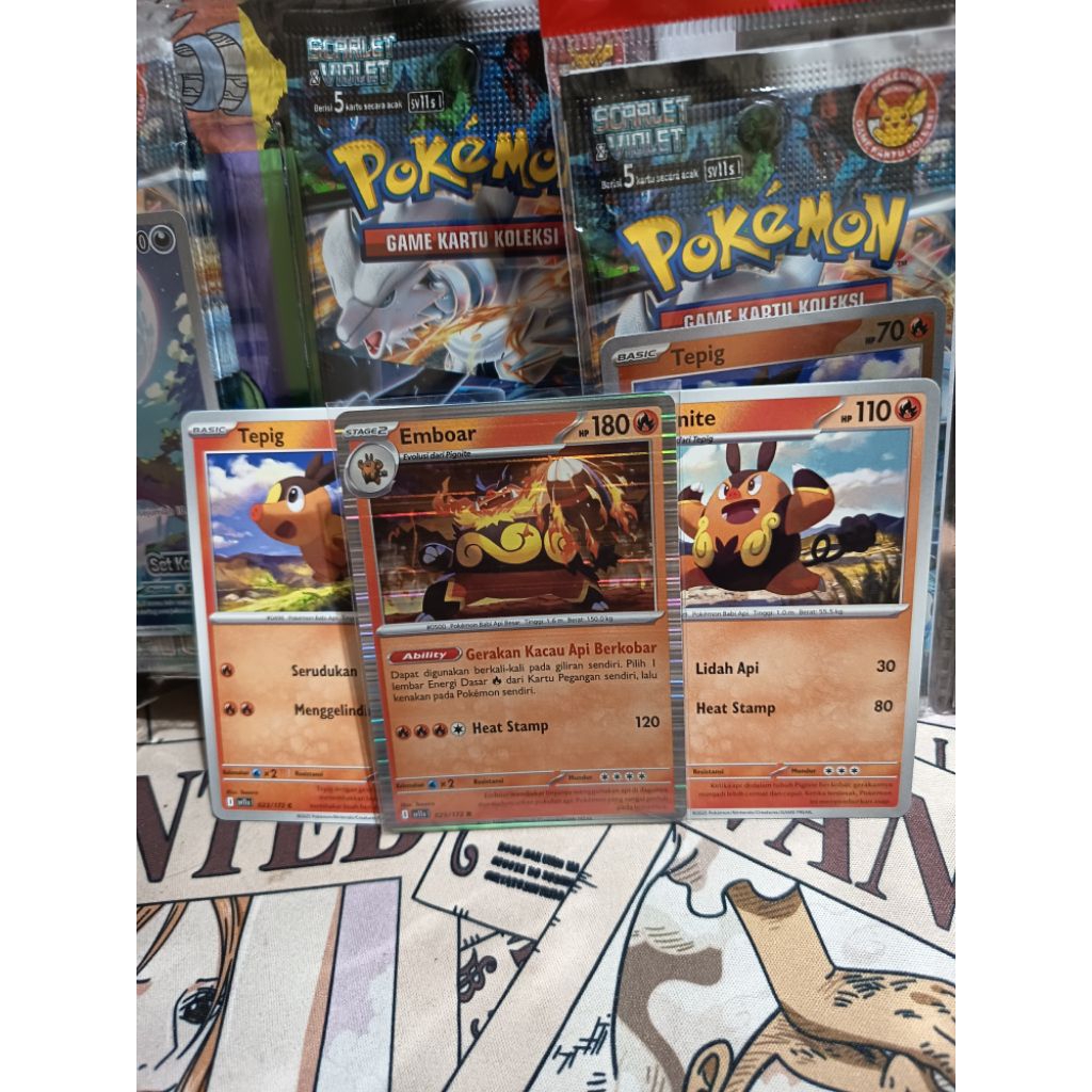 Jual Emboar 025/172 R - Foil + Tepig 023/172 C + Pignite 024/172 C - Evoline Set - Set Hitam ...