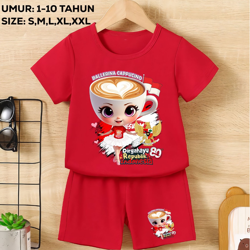 Jual Baju Ballerina Cappuccina Kemerdekaan Indonesia Anak Umur 1-10 Tahun Stelan 17 Agustus ...