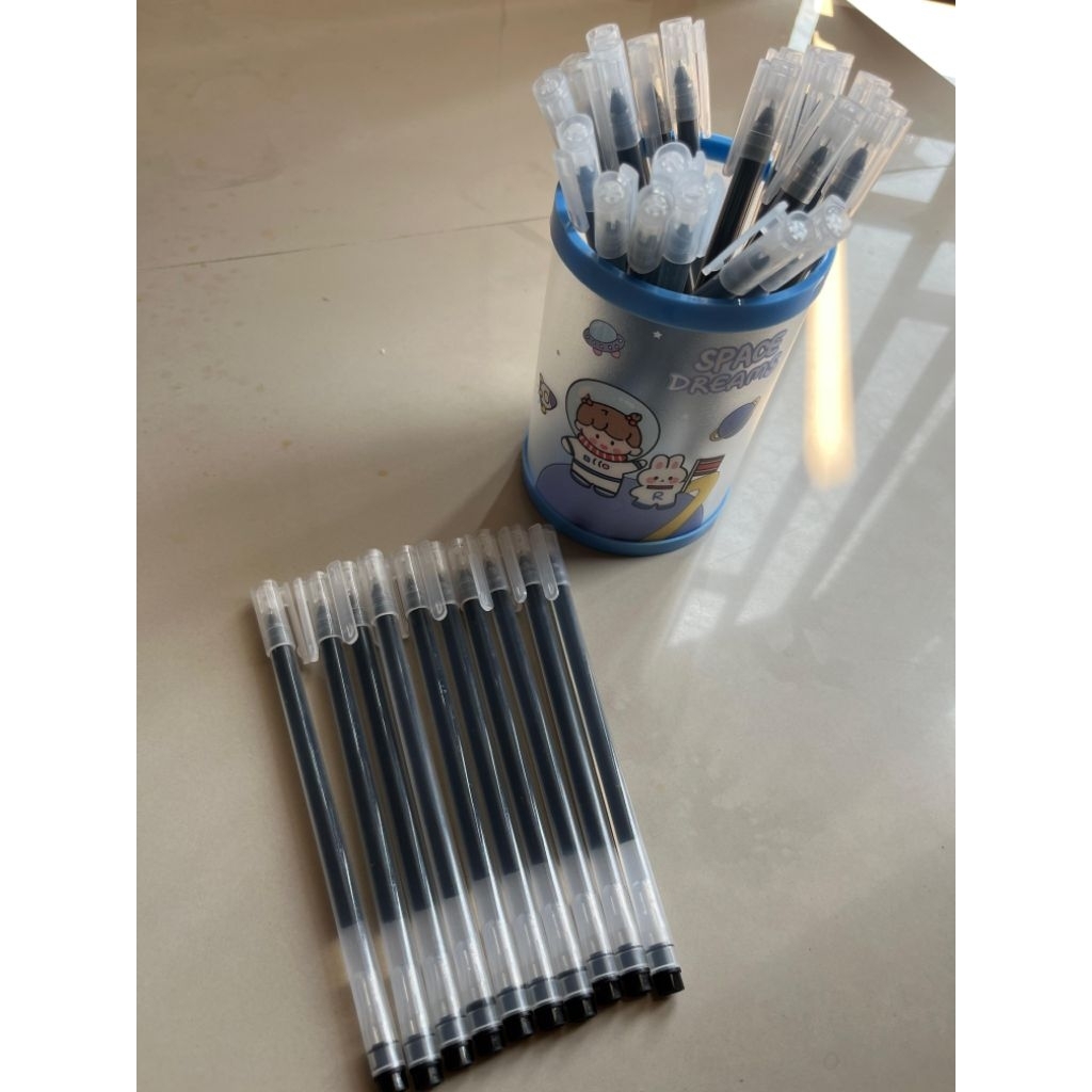 Jual Pulpen/Pena Gel 0.5 mm Polos Tinta Hitam | Shopee Indonesia