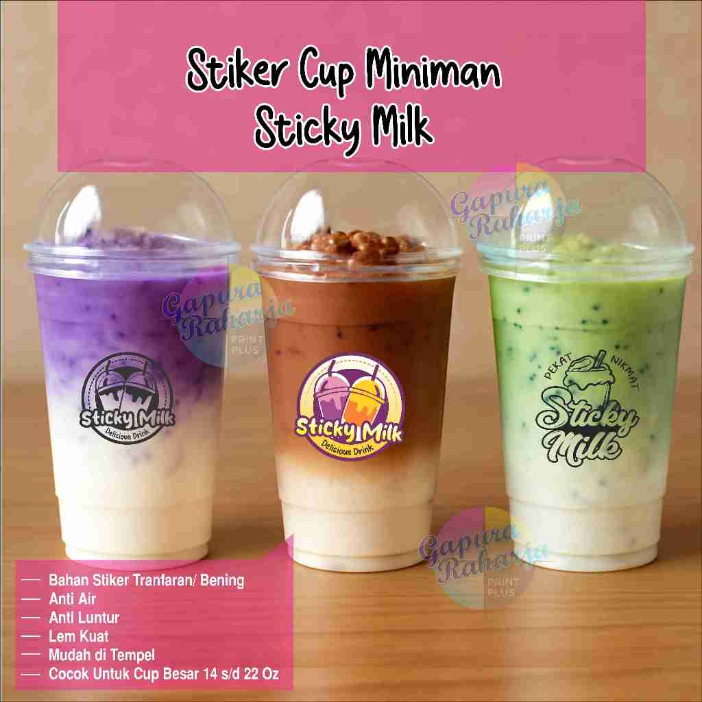Jual 100 Pcs Stiker Kemasan Sticky Milk Bahan Transfaran | Shopee Indonesia