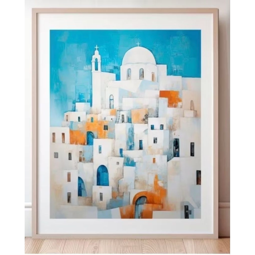 Jual Lukisan Masjid Full Color Tekstur - Lukisan Tangan Asli - Lukisan ...