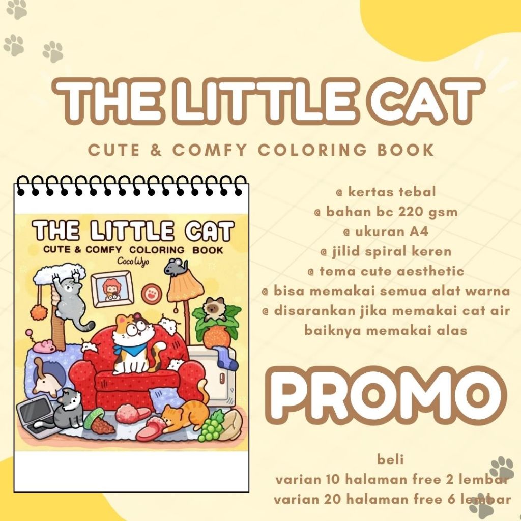 Jual The Little Cat Cute & Comfy Coloring Book Buku Mewarnai Anak ...