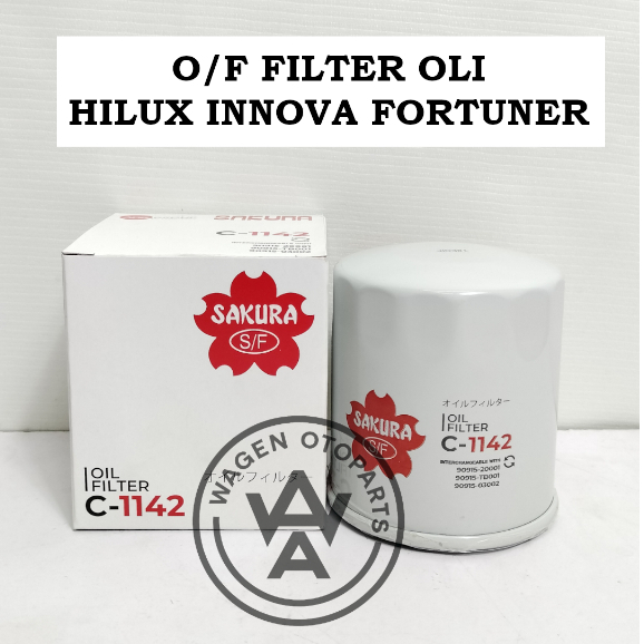 Jual Filter Oli Oil Filter Hilux Innova Fortuner Sakura C-1142 | Shopee ...