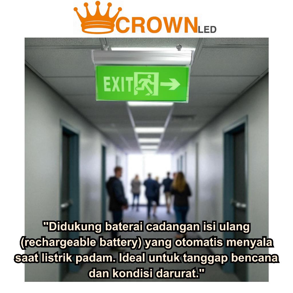 Jual LAMPU EXIT LED DARURAT EMERGENCY SIGN - Dengan Baterai Menyala ...