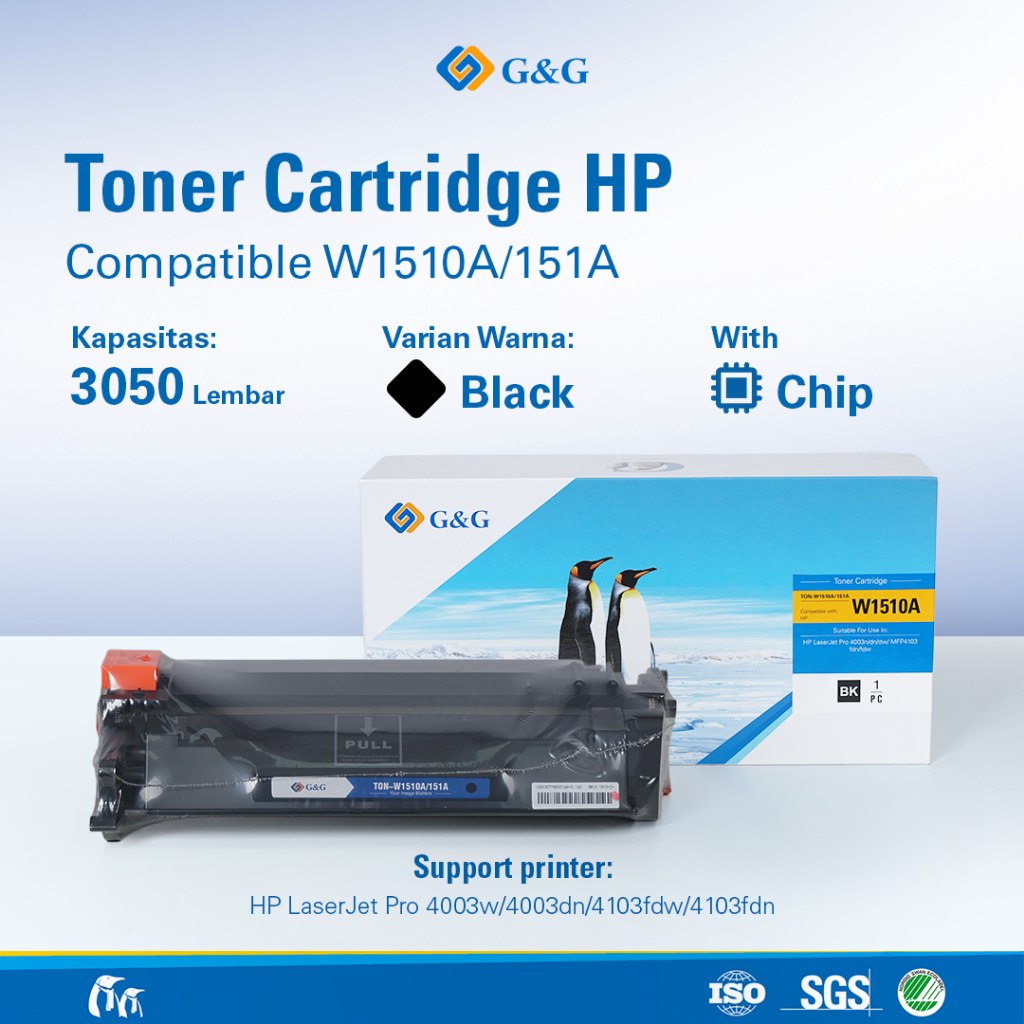 Jual G&G TONER CARTRIDGE Compatible 151A W1510A, Chip Toner Cartridge ...