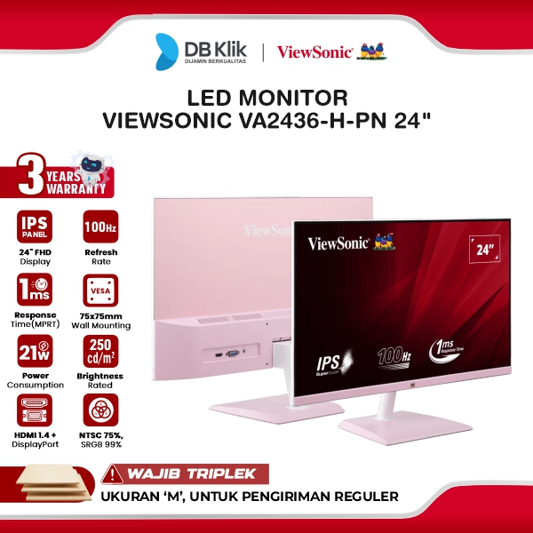 Jual VIEWSONIC LED Monitor VA2436-H-PN 24" IPS FHD 100Hz 1ms AMD ...