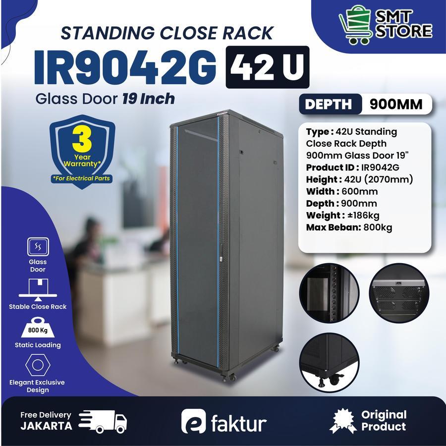 Jual Indorack IR9042G Close Rack 42U Depth 900mm Glass Door Rak Server ...