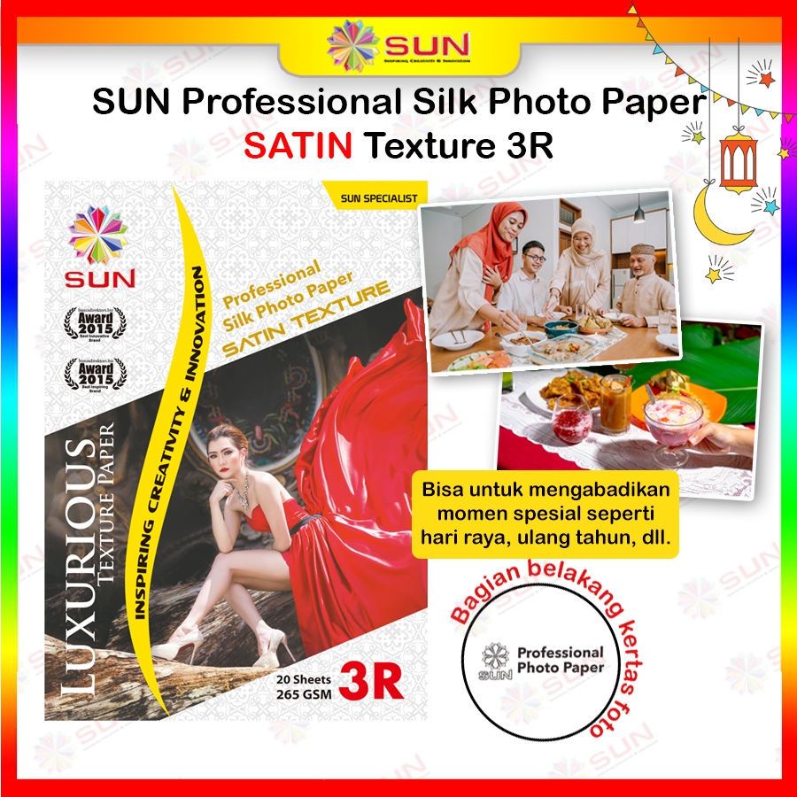 Jual Kertas Foto Doff Silky 3R A6 4R Texture Kulit Jeruk - SUN Professional Silk Photo Paper 265 ...