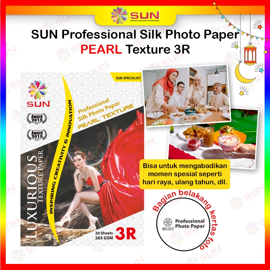 Jual Kertas Foto Glossy / Silky 3R A6 4R 5R Texture - SUN Professional Silk Photo Paper 265 3R ...