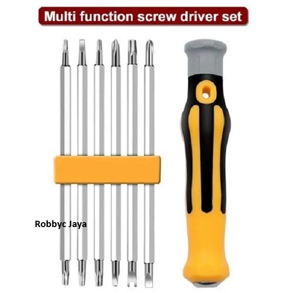 Jual Obeng Set 6 in 1 Obeng Serbaguna 13 in 1 Ujung 12 Mata Bintang ...