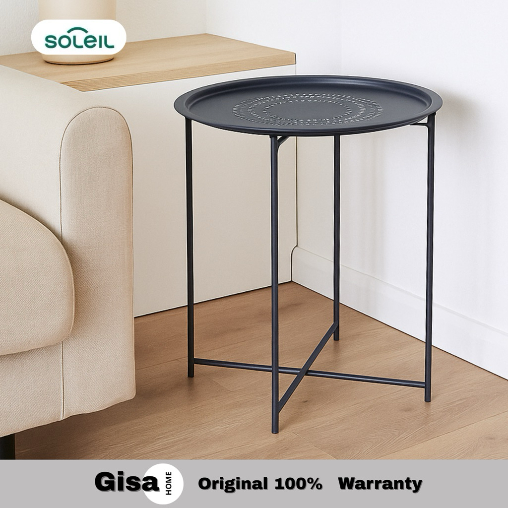 Jual Meja Teras Dengan Tray Biru Navy Soleil Meja Sisi Besi Outdoor ...
