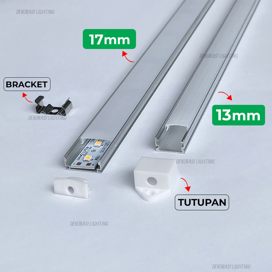 Jual Kap lampu batangan bentuk rata rumah strip led list rell cover ...