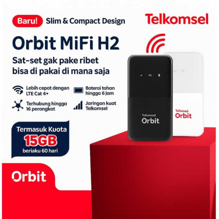 Jual TELKOMSEL ORBIT MIFI H2 Modem Wifi 4G Huawei E5586 Free ORBIT 15GB ...