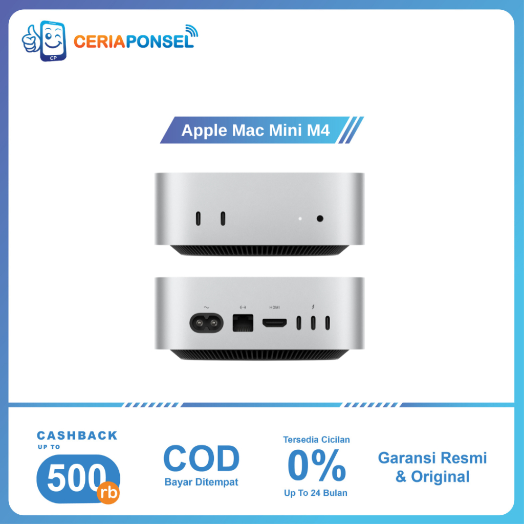 Jual Mac Mini M4 16/256GB SSD 10-Core GPU | Garansi Resmi 1 Tahun ...