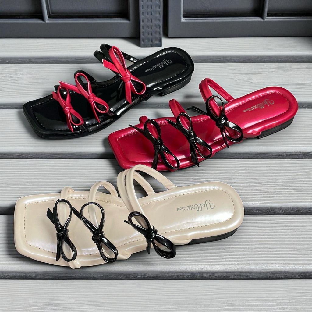 Jual YELLOW Melly - Sendal Wanita Kekinian Pita 3 – Sandal Cewek Busa ...