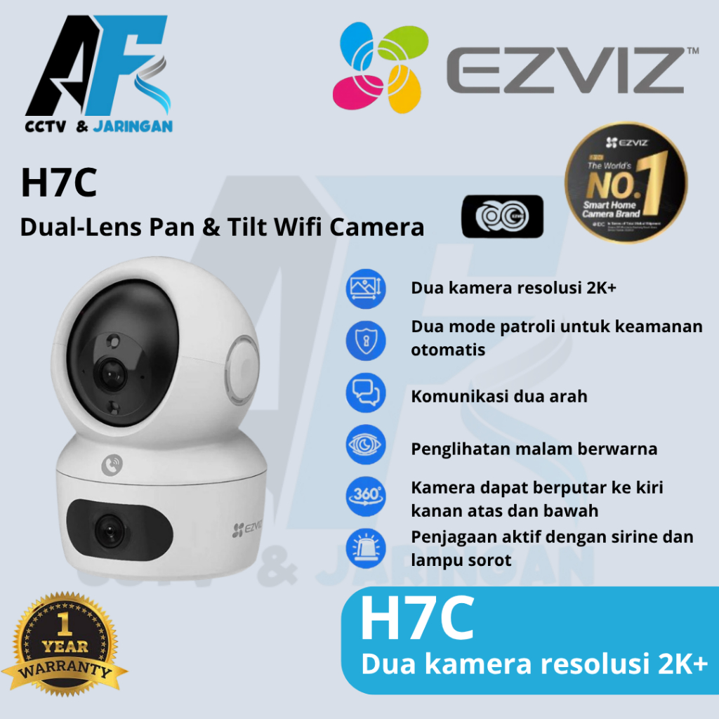 Jual Kamera CCTV EZVIZ H7C 8MP : 4MP + 4MP Smart Home Dual Lens IP ...