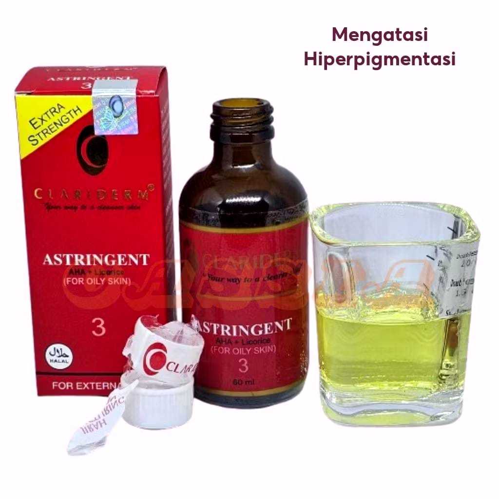 Jual Toner Clariderm Astringent Original 100% / Clariderm 60ml for oily ...