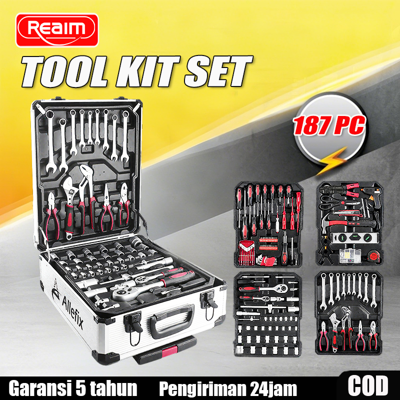 Jual Reaim Tool Kit Set 187 PCS Kunci Socket Lengkap Perkakas Bengkel Dan Rumah Koper Lengkap ...
